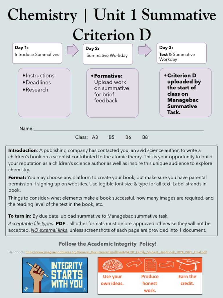 Unit 1 Summative Criterion D 2024 | PDF | Science | Knowledge