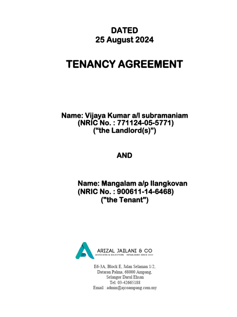 Ta - Arc Residensi, TMN Daya | PDF | Leasehold Estate | Landlord