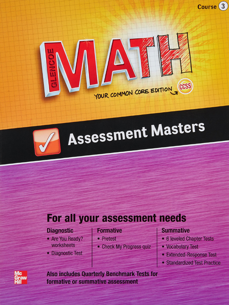 Glencoe Math Your Common Core Edition CCSS Course 3 Assessment Masters | PDF
