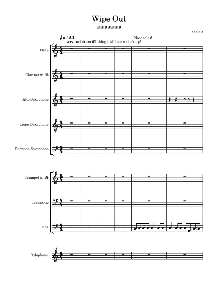 wipeout-Score_and_Parts | PDF | Elementary Organology | European Musical Instruments