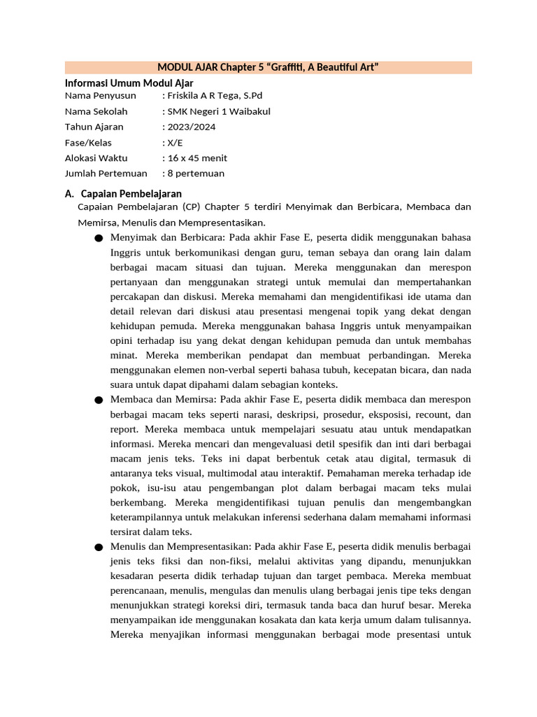 7.5 Modul Ajar Chapter 5 (FIX) | PDF