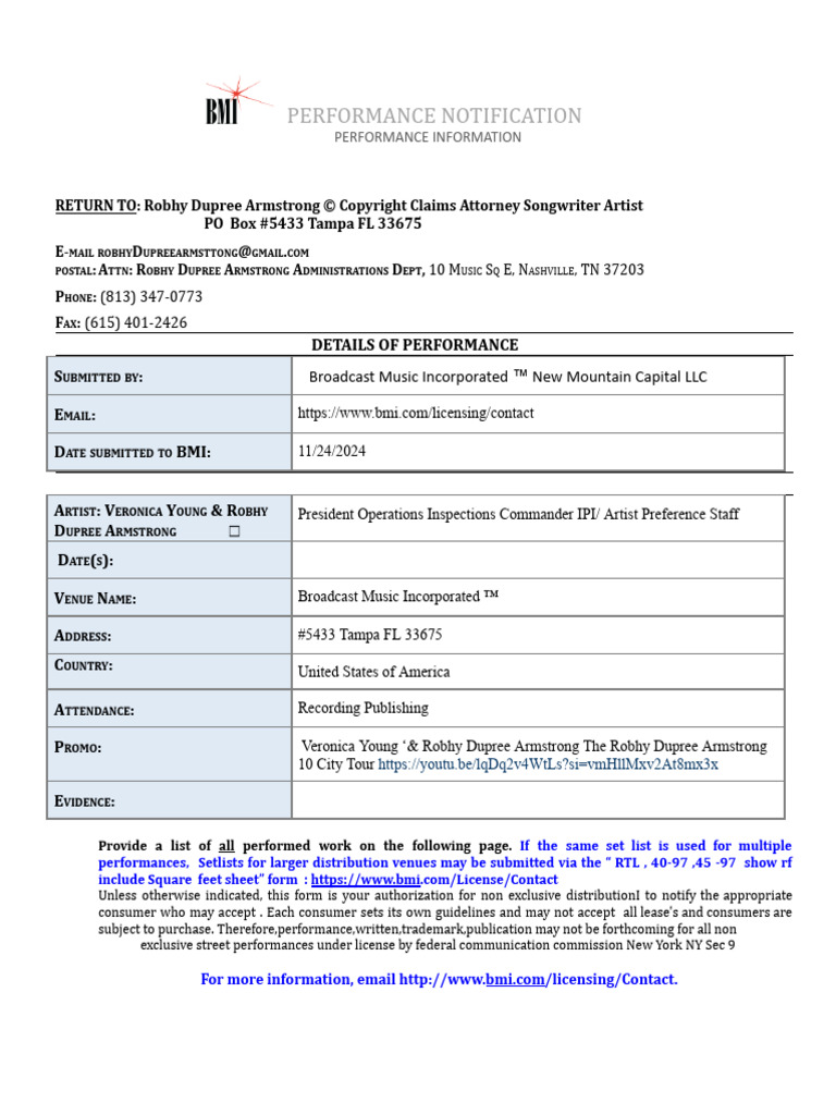 Live Professional Preformance Notice | PDF | Business Law | Civil Law ...