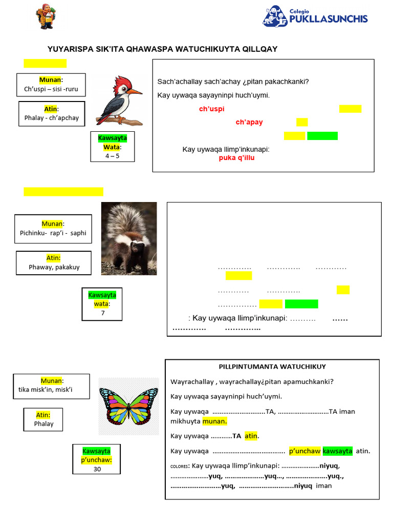 Ruray - Quechua 2° v. Sec.. | PDF