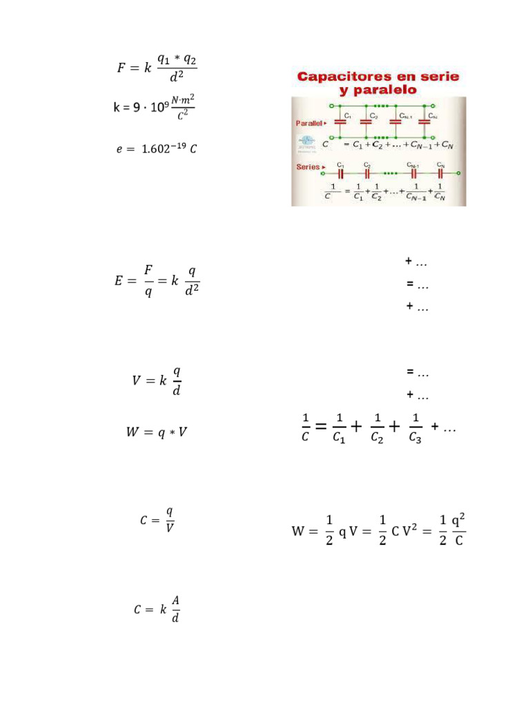Formulario Electrostatica | PDF