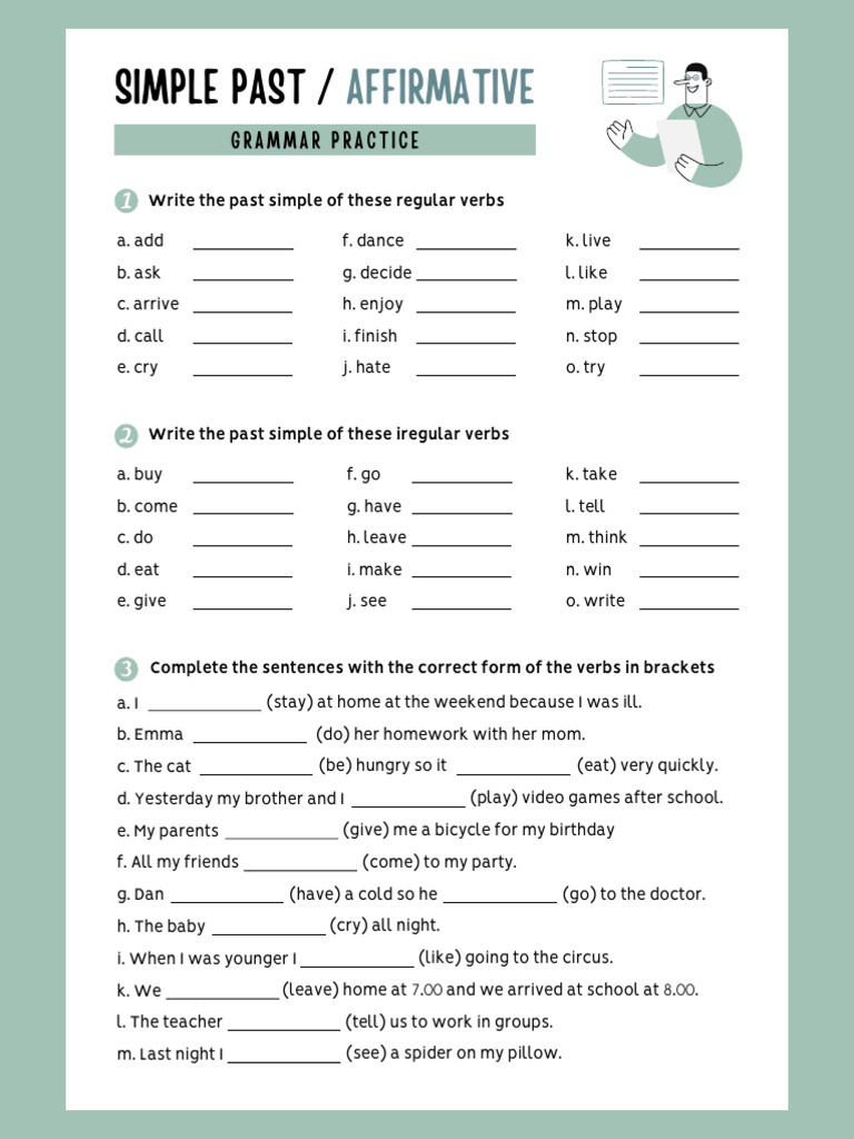 Simple Past Affirmative Practice Worksheet | PDF