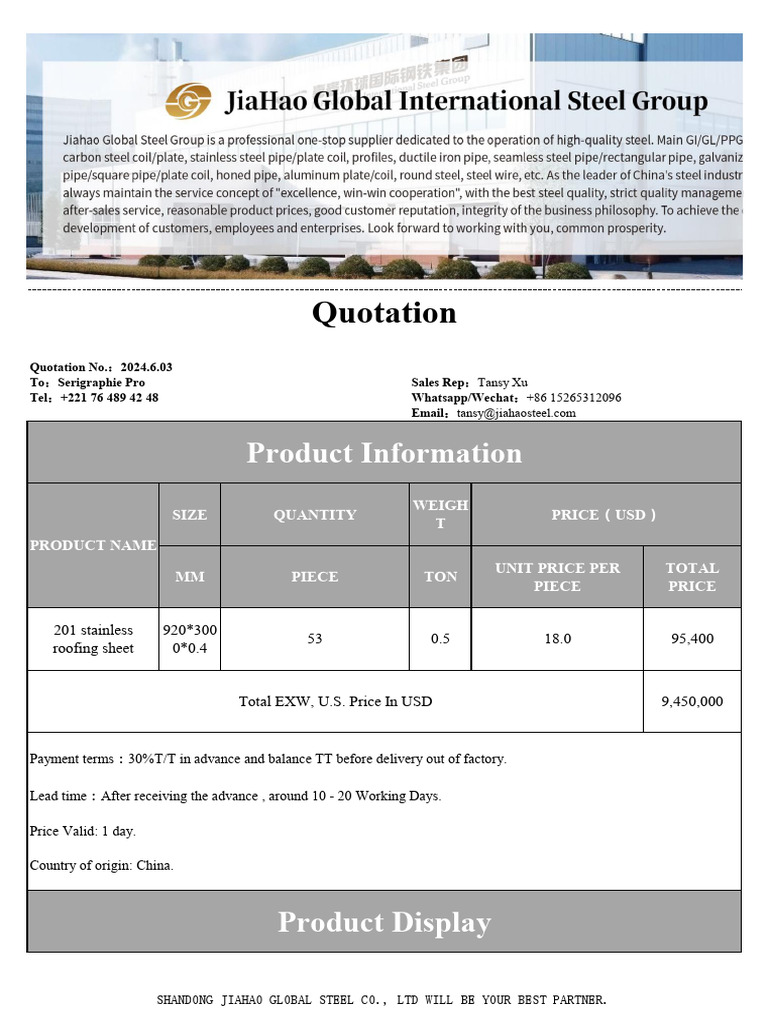 Quotation for Serigraphie Pro | PDF