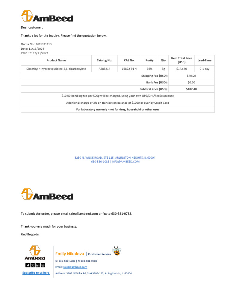 Ambeed Quote Univ Laval BJ61321113 | PDF