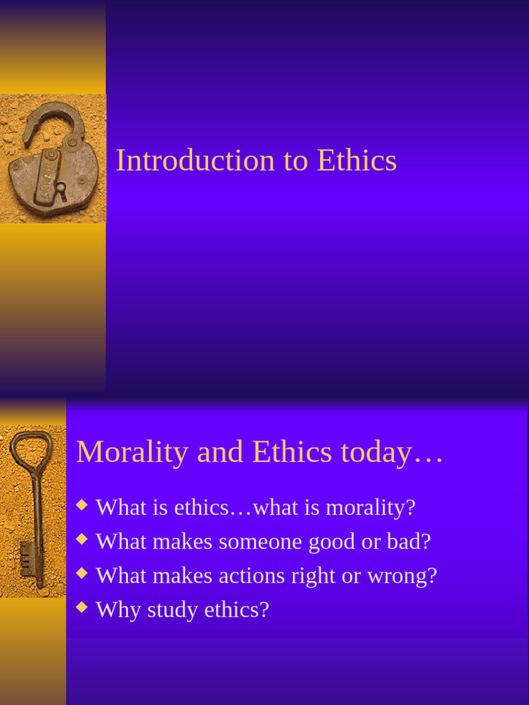 Introduction To Ethics Lecture | PDF | Morality | Relativism