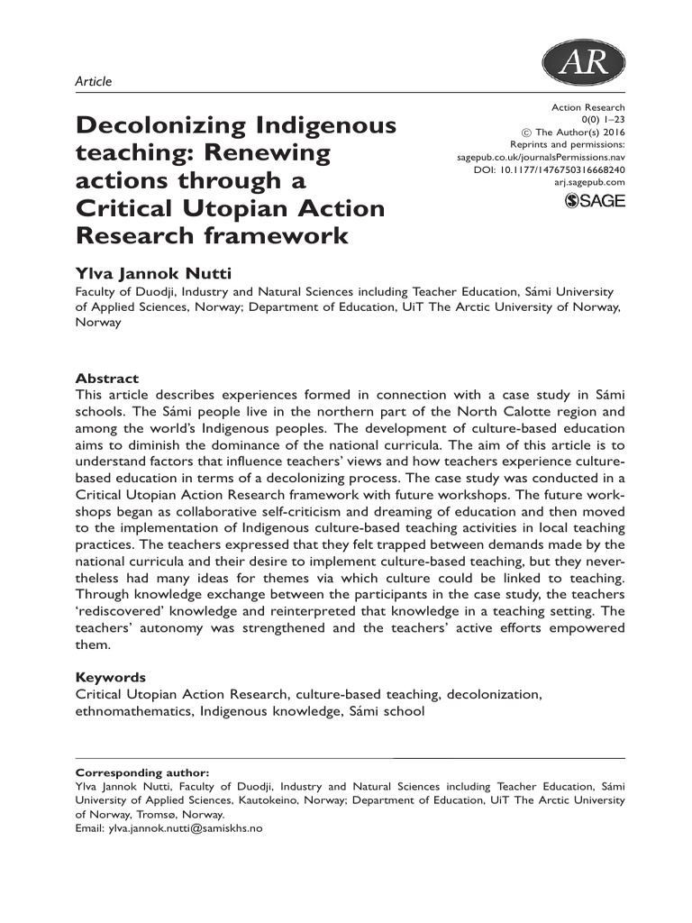 22 2016 Decolonizing Indigenous Pdf Teachers Curriculum