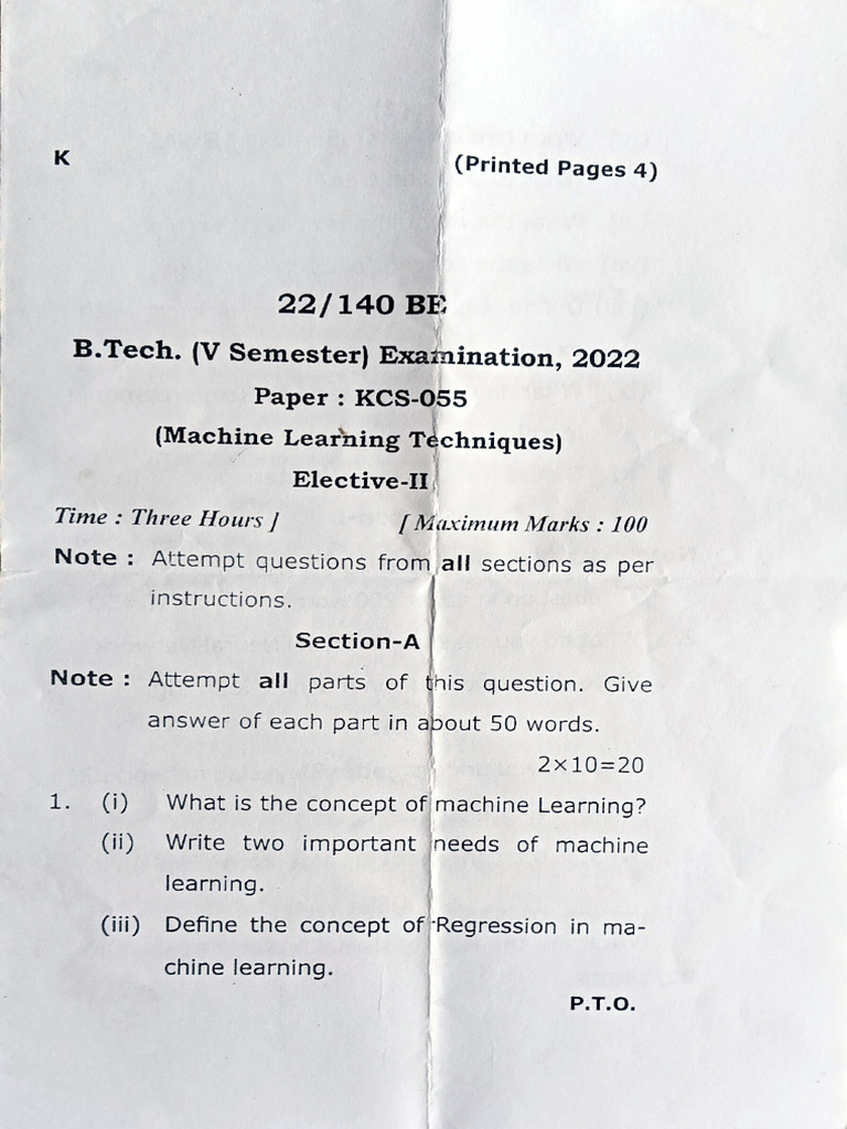 5th Sem MLT, CG, COILE Question Paper | PDF