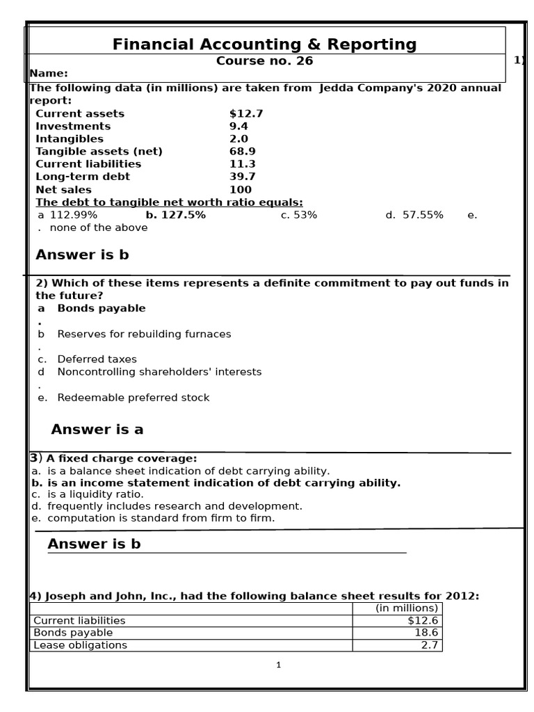 Quiz 4 With Solution | PDF | Balance Sheet | Business