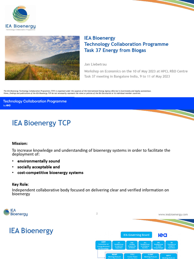 IEA Bioenergy Task 37 Overview | PDF | Biogas | International Energy Agency