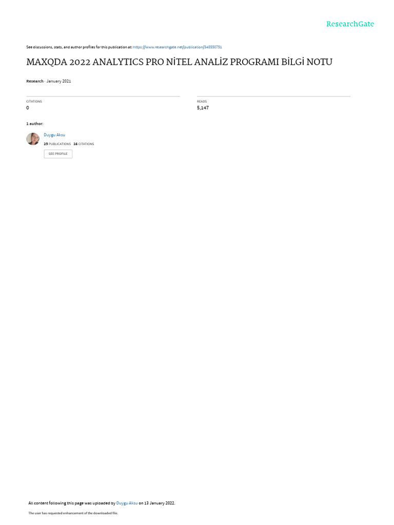 Maxqda 2020 Analytics Pro Nitel Analiz P1 | PDF