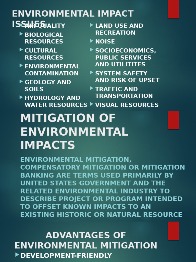 Mitigation of Environmental Impacts | PDF | Law | Technology & Engineering