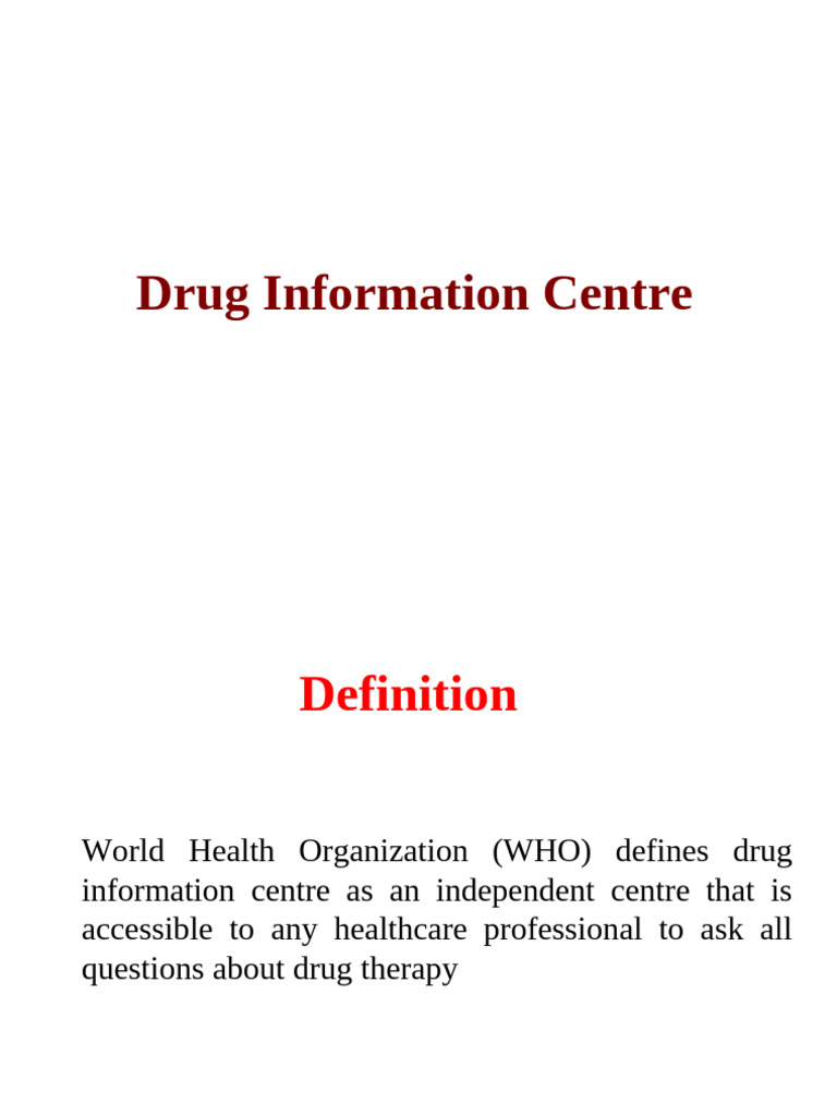 Establishing a Drug Information Centre | PDF | Pharmacy | Medicine