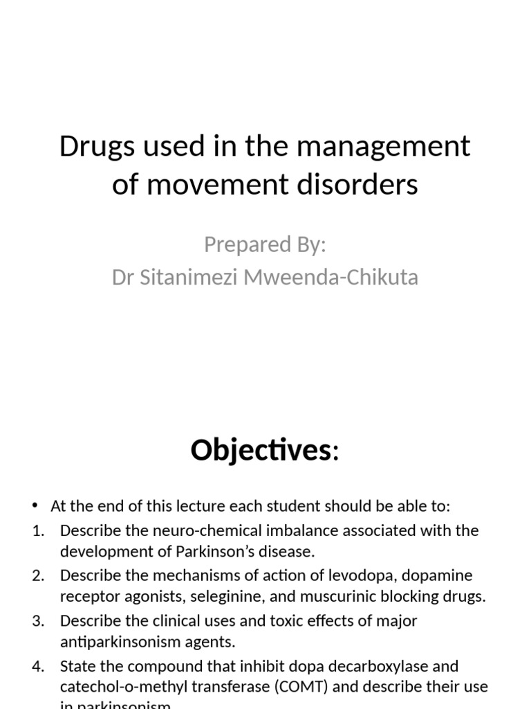 Parkinsonism Drug Management Guide | PDF | Parkinson's Disease | Dopamine