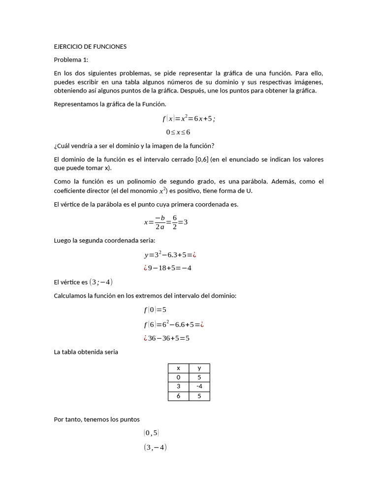 EJERCICIO DE FUNCIONES 2do Trabajo | PDF | Derivado | Análisis matemático