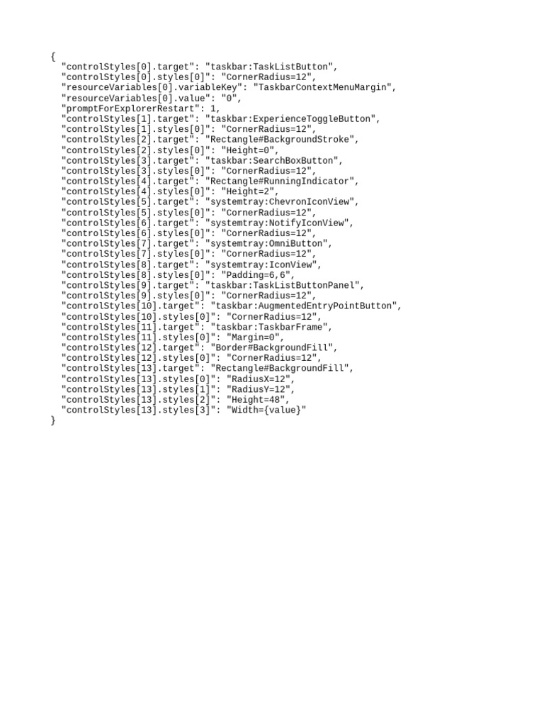 Taskbar UI Style Configuration | PDF