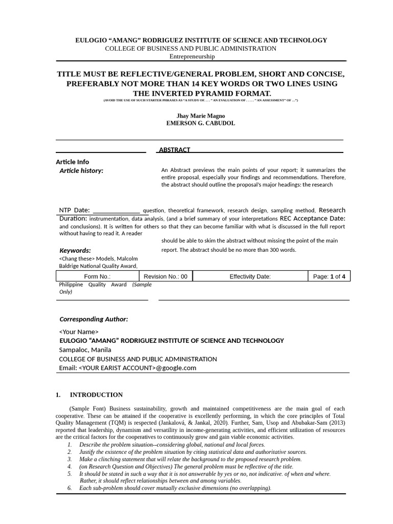 Research-Format-IMRAD.docx | PDF | Data | Methodology
