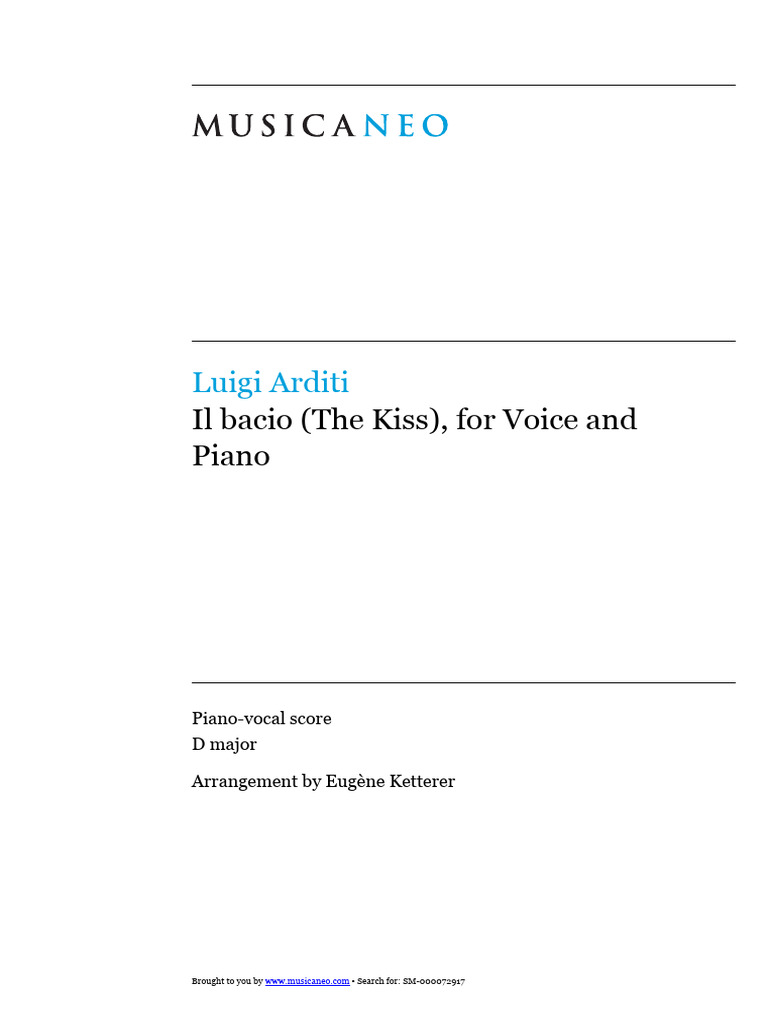 Il Bacio: Piano-Vocal Score | PDF