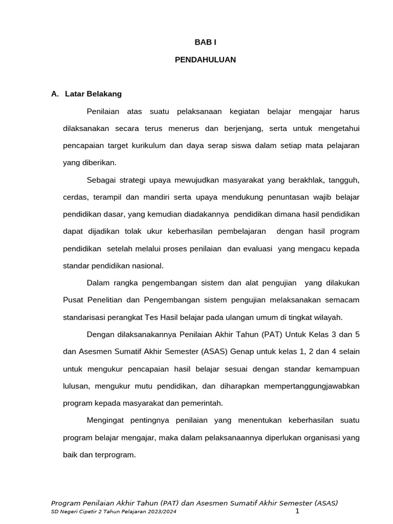 Program Asas Dan Pat Sii Ta 2023-2024 | PDF | Pengelolaan Keuangan & Uang