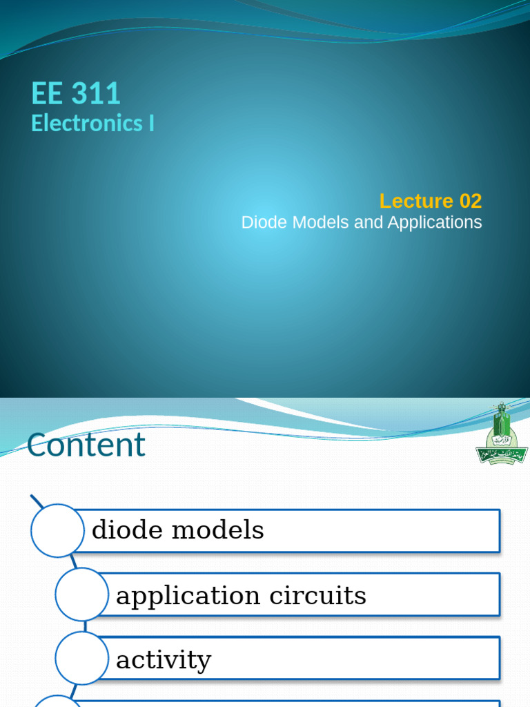 Electronics I: Diode Models and Applications | PDF | Rectifier | Direct ...