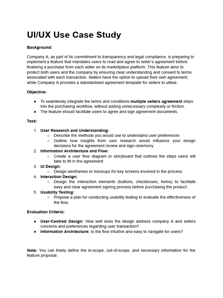 UI/UX Study: Seller Agreement Integration | PDF