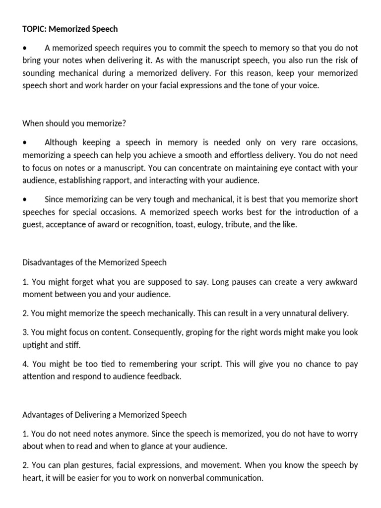 LESSON 16- | PDF | Speech | Memory