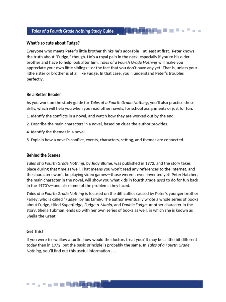 Fourth Grade Nothing Study Guide | PDF | Philosophy | Language Arts ...
