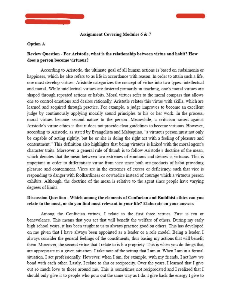 (GEETHIC) Assignment Covering Modules 6 & 7 - Scribd | PDF | Virtue ...