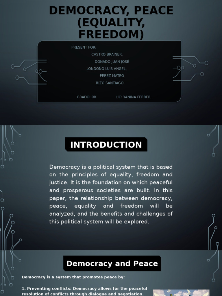 Democracy Peace Equality | PDF | Democracy | Political Ideologies