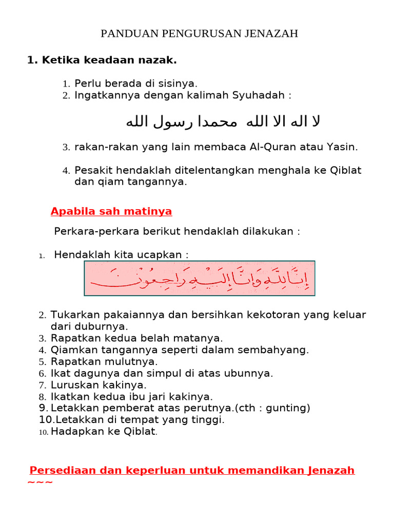 Panduan Pengurusan Jenazah Wanita | PDF
