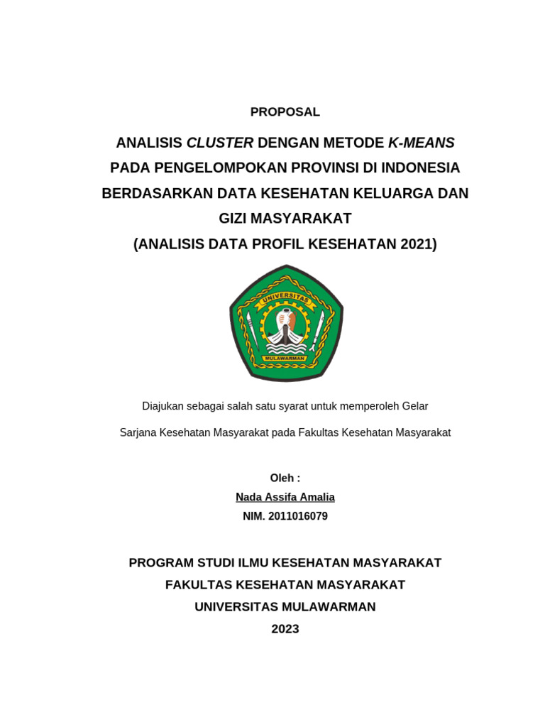 Nada Assifa Amalia - 2011016079 - Proposal Skripsi (Review) | PDF | Kesehatan Holistik