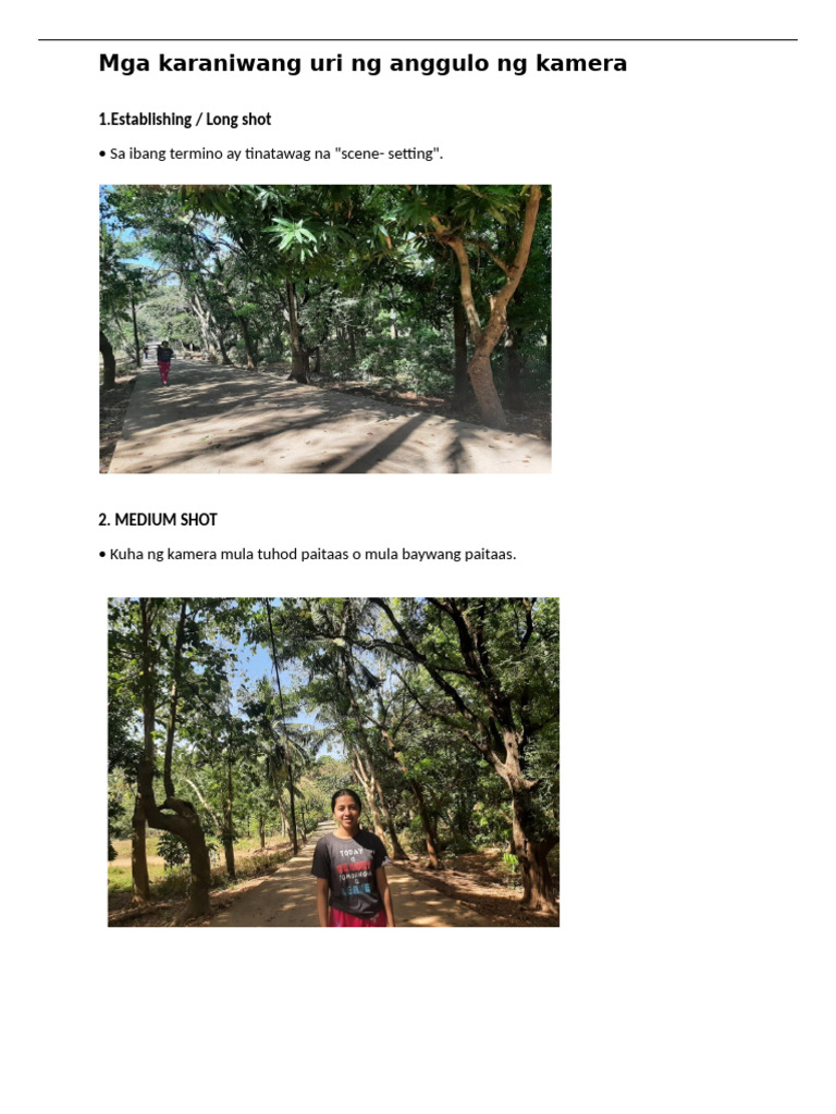 Mga Karaniwang Anggulo NG Kamera | PDF