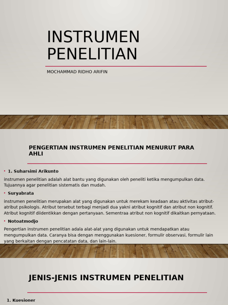 Instrumen Penelitian | PDF