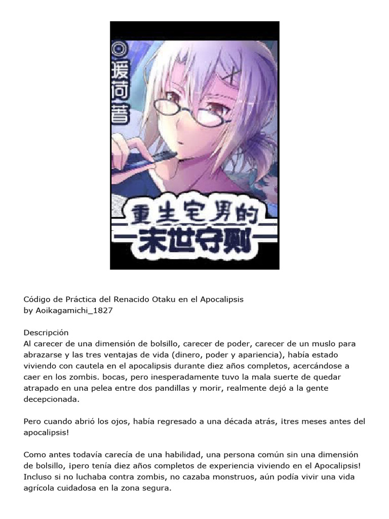 Código de Práctica Del Renacido Otaku en El Apocalipsis Completo | PDF | Hidroponia | Agua