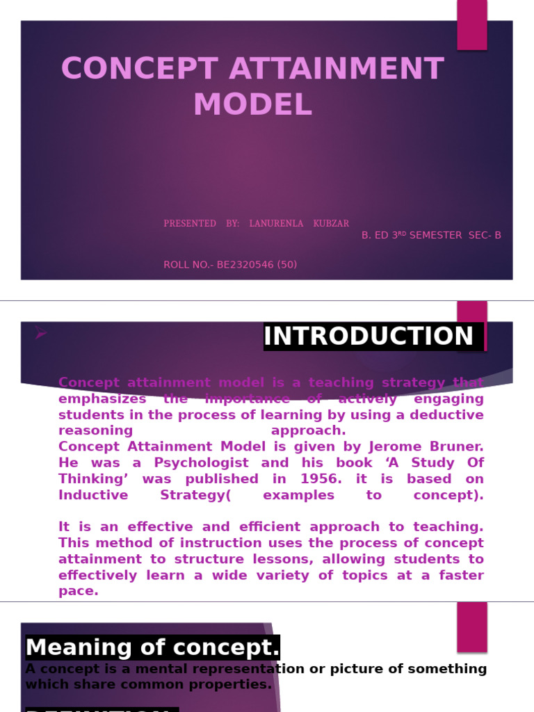Concept Attainment Model | PDF | Learning | Hypothesis