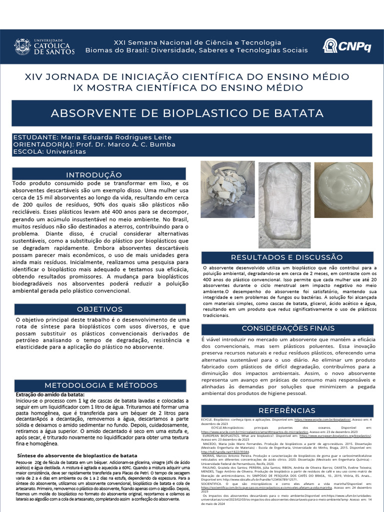 Modelo Banner - IC EM - 2024 PDF | PDF | Desperdício | Plástico