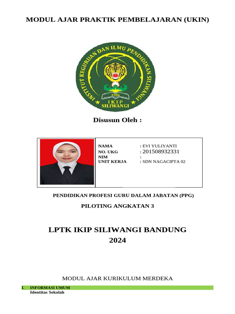 Modul Ajar Praktik Pembelbelajaran Ukin - Model 2 | PDF