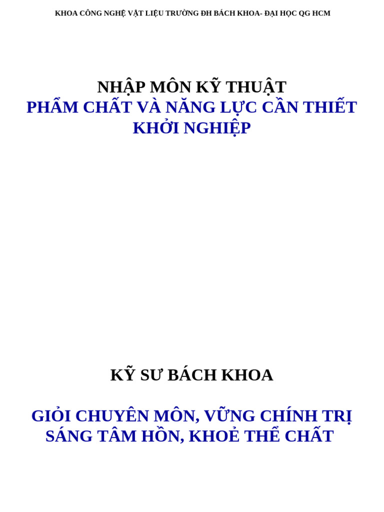 Nhap Mon Ky Thuat-Đạo Đức Người Kỹ Sư- Phẩm Chất Và Kỹ Năng Cần Thiết- Khởi Nghiệp | PDF