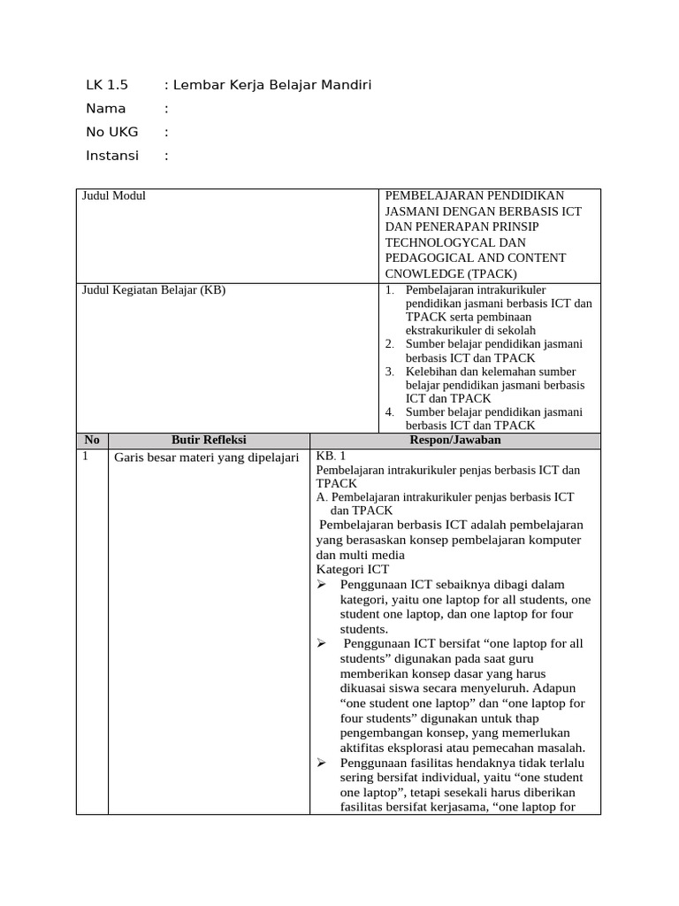 lk-1 mODUL 5 PEMB. PENJAS DENGAN BERBASIS ICT DAN PENERAPAN PRINSIP ...