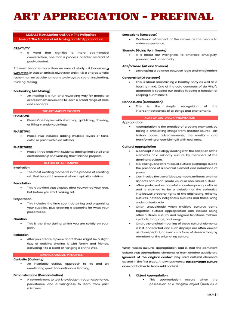 Art Appreciation Prefinals | PDF | Art Therapy | Psychotherapy