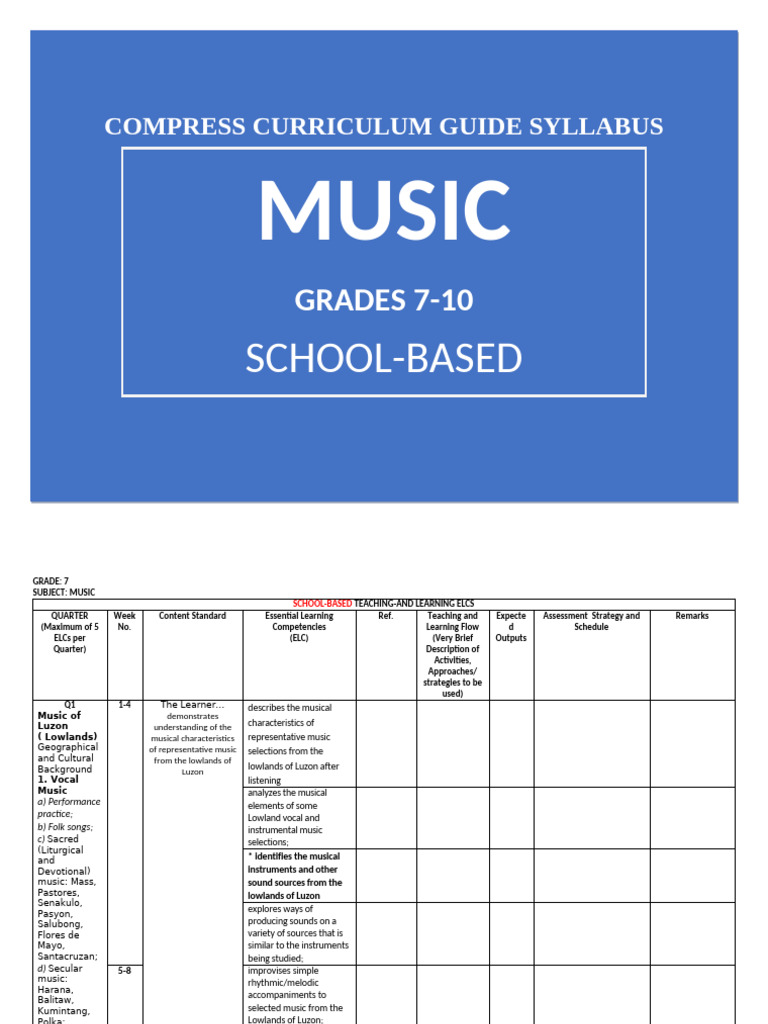Compress ELC Grades 7 10 Music | PDF | Classical Period (Music ...