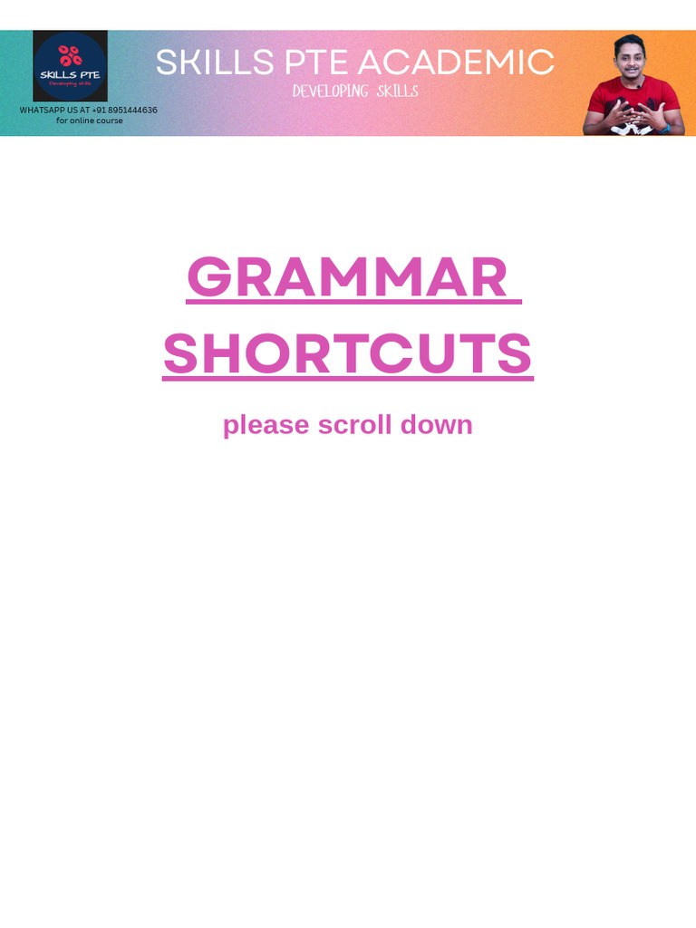 Grammar Shortcuts | PDF