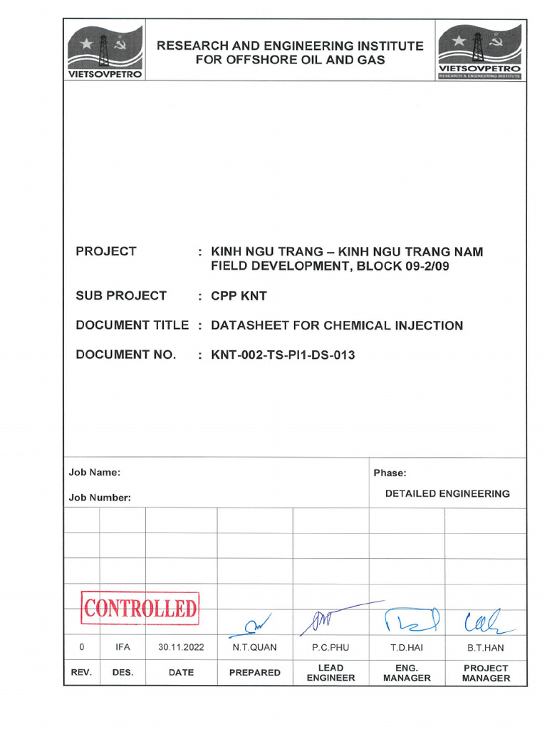 Datasheet For Chemical Injection | PDF | Valve | Pipe (Fluid Conveyance)