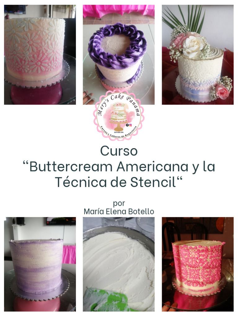 Portada Curso de Buttercream Americana y Stencil | PDF