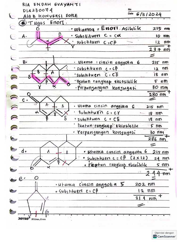 Ria Endah Evayanti - Tugas Aturan Woodward Fieser Enon - Benzen | PDF