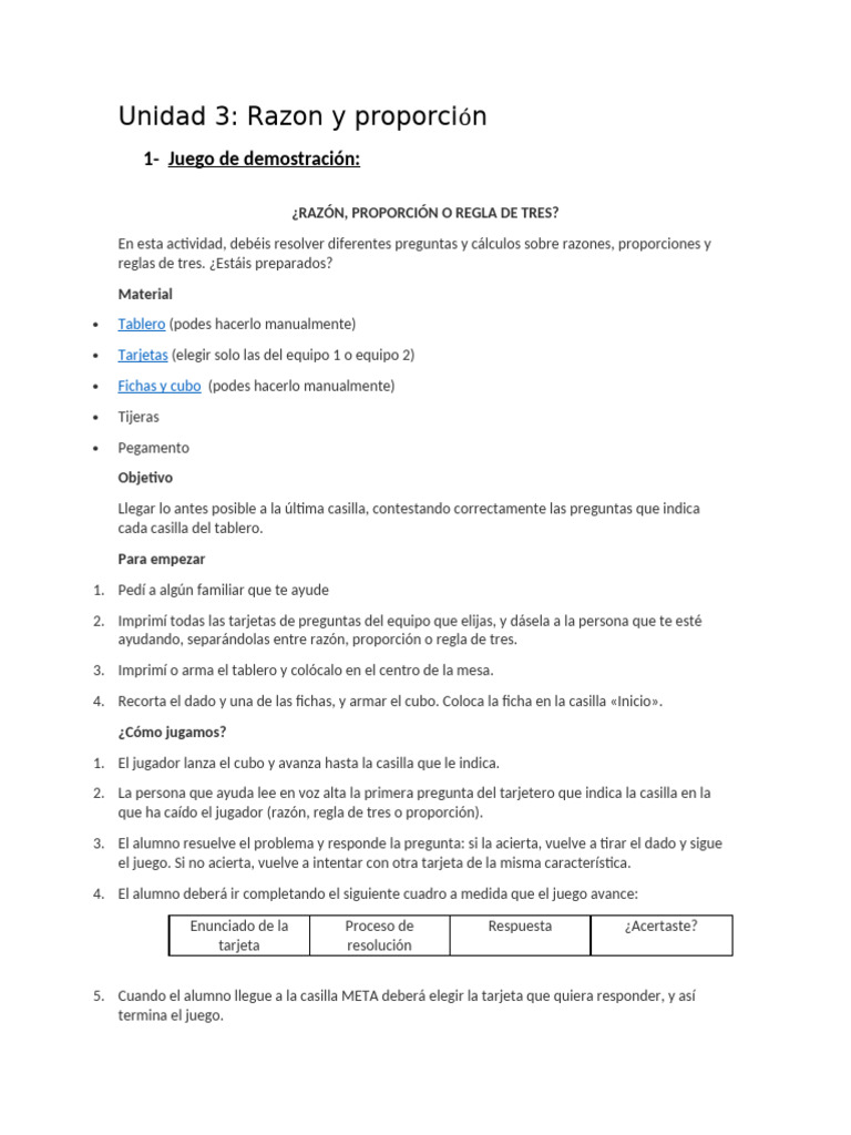 Guía de Actividades - Razón y Proporcion | PDF | Matemáticas