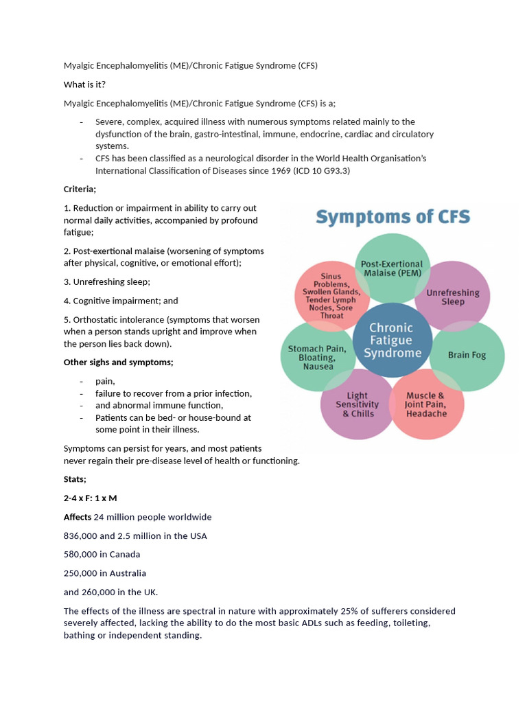 Chronic Fatigue Syndrome (CFS) | PDF | Chronic Fatigue Syndrome ...