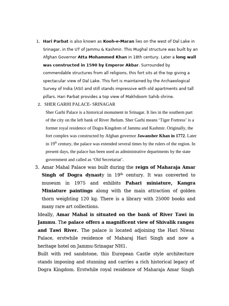 Kashmir General Knowledge | PDF | History